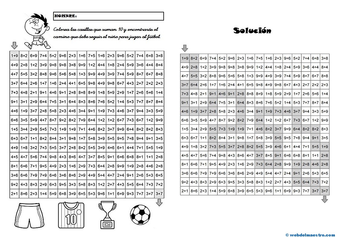 Juegos de matemáticas: Sigue las sumas | Web del Maestro
