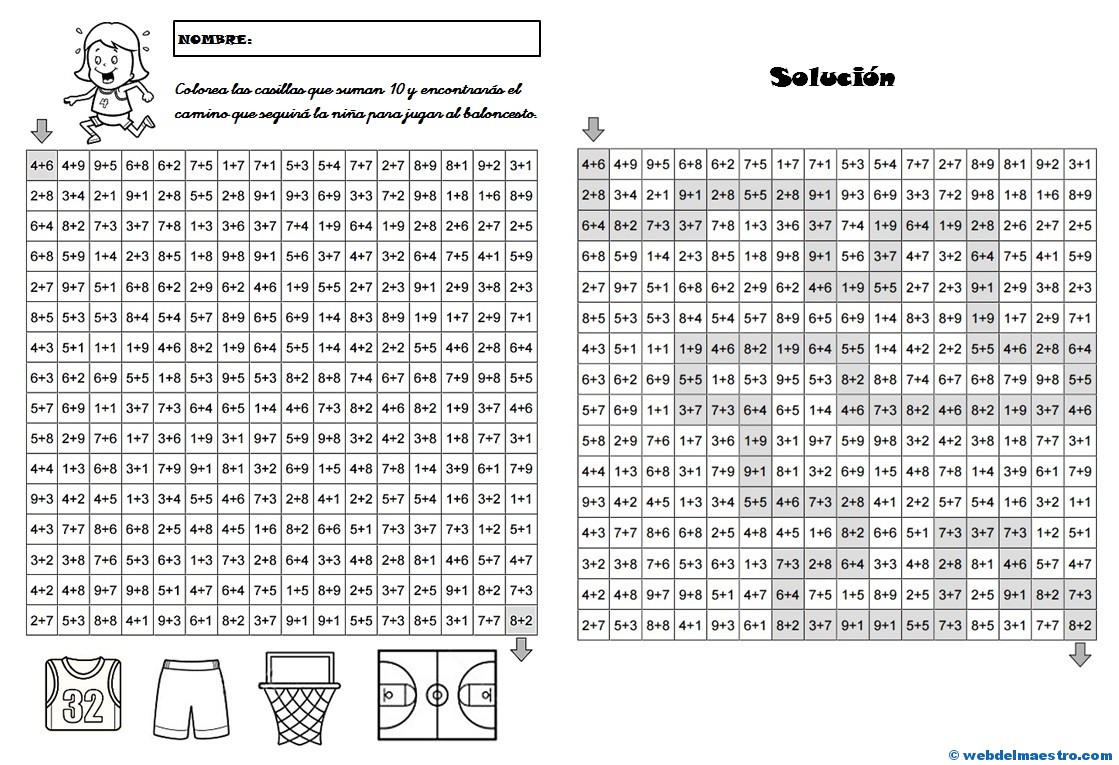Juegos de matemáticas: Sigue las sumas | Web del Maestro