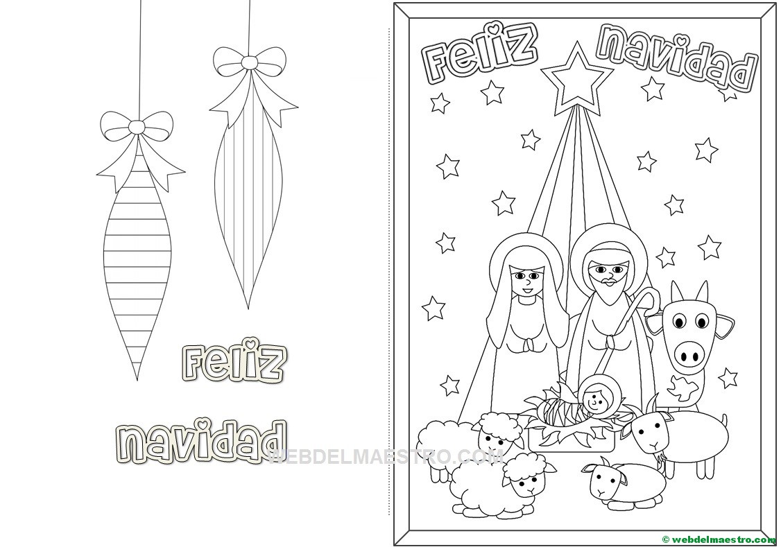 Postales y dibujos navideños para imprimir y colorear | Web del Maestro
