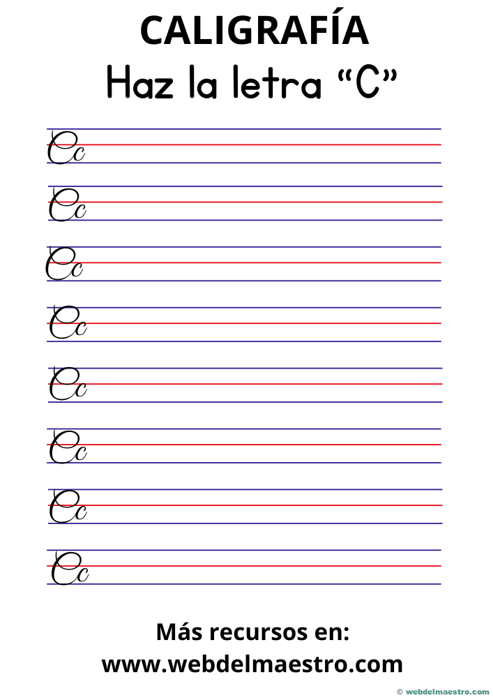 Caligrafía en fichas para imprimir | PDF gratis | Web del Maestro